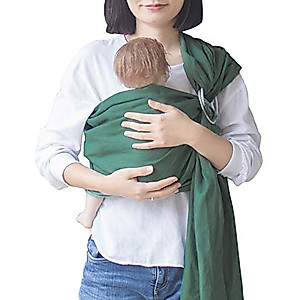 Vlokup Ring Sling Baby Carrier - Soft Linen Cotton Baby Sling Baby Wrap for Newborn Infant Toddler - Green