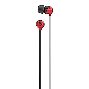Skullcandy Jib In-Ear Noise-Isolating Earbuds, Lightweight, Stereo Sound and Enhanced Base, Wired 3.5mm Jack Connectivity, Red/Black