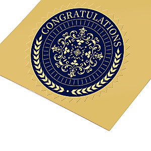 CRASPIRE 2 Inch Gold Embossed Envelope Seals Stickers Easter Cottontail Express 100pcs Adhesive Embossed Foil Seals Stickers Label for Wedding Invitations Gift Packaging