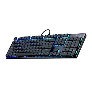 Cooler Master USB Type-C (Keyboard Side), USB 2.0 Type A (Computer Side) Sk-650-Gklr1-US SK650 Mechanical Keyboard with Cherry MX Low Profile Switches In Brushed Aluminum Design,BlacK Layout,Full
