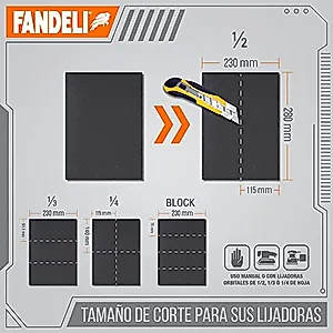 Fandeli | Waterproof Sandpaper | for Car Polishing, Wooden Furniture Sanding and Metal Sanding | Water Resistant (Assorted Grits (220, 320, 400))