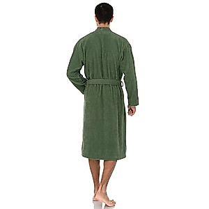 TowelSelections Mens Robe, Cotton Terry Cloth Bathrobe, Soft Bath Robe for Men Medium/Large Loden Frost