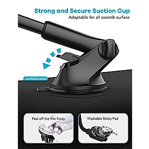 OQTIQ Replacement Suction Cup Mount Part, with Replacement Dashboard Pad Disc, 17.2mm Ball Joint Suction Cup with Adhesive Mounting Disk for Phone Mount Holder, Magnetic Mount, Windshield/GPS