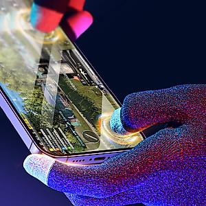 Aktudy 1 Pair Five-Finger Gloves Highly Sensitive Gaming Finger Sleeves Anti-Sweat Breathable Keep Warm for PUBG E-Sports Sara Gaming Gloves (Blue)