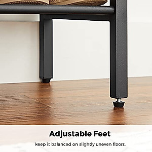 VASAGLE 4-Tier Shoe Rack, Freestanding Storage Organizer, Mesh Shelves, Space-Saving in the Entryway, Industrial, Rustic Brown + Black