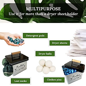 Dryer Sheet Holder Spray Bottles Set, Farmhouse Decor Fabric Softener Dispenser for Laundry Room Organization and Storage, 2 Pack Spray Bottles for Cleaning Solutions, House Warming Gifts New Home