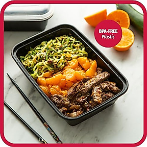 GoodCook Meal Prep Containers, Single Compartment 10-Pack, BPA-Free Reusable Food Storage, Black, Microwave & Freezer Safe, Stackable Meal Prep Containers for Lunches and Snacks