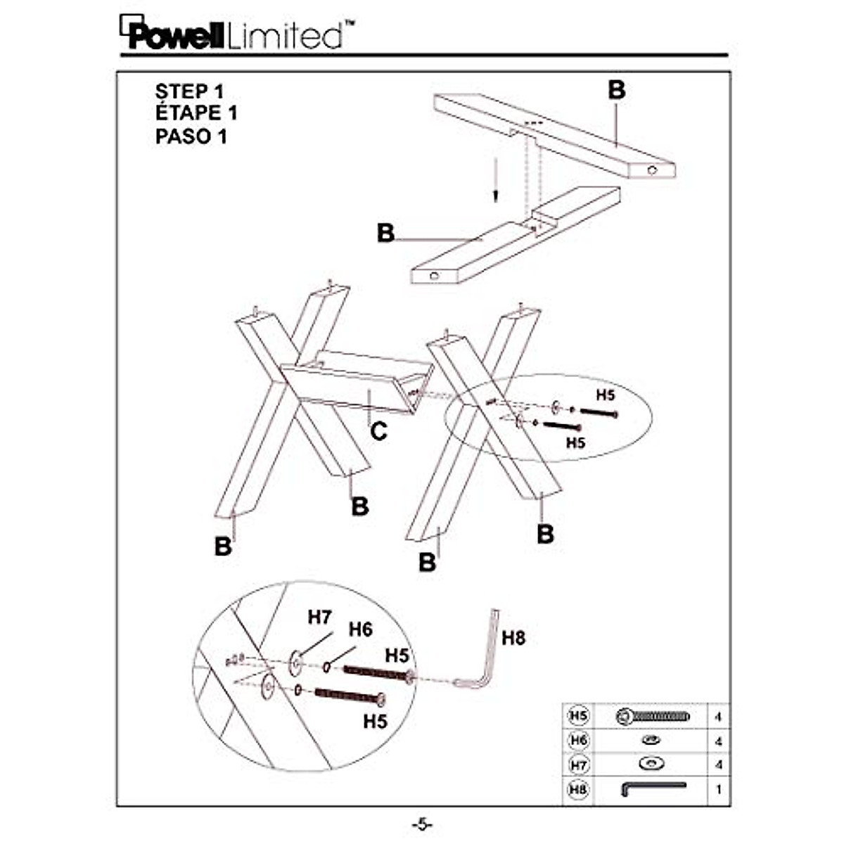 Powell 9 Piece Wooden dining set