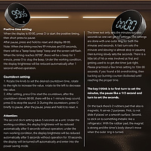 Eshome Digital Kitchen Timers, Magnetic Visual Timer Large LED Display Magnetic Countdown Countup Timer Volume Adjustable for Classroom Cooking Baking Teaching, Easy for Kids and Seniors (Black)