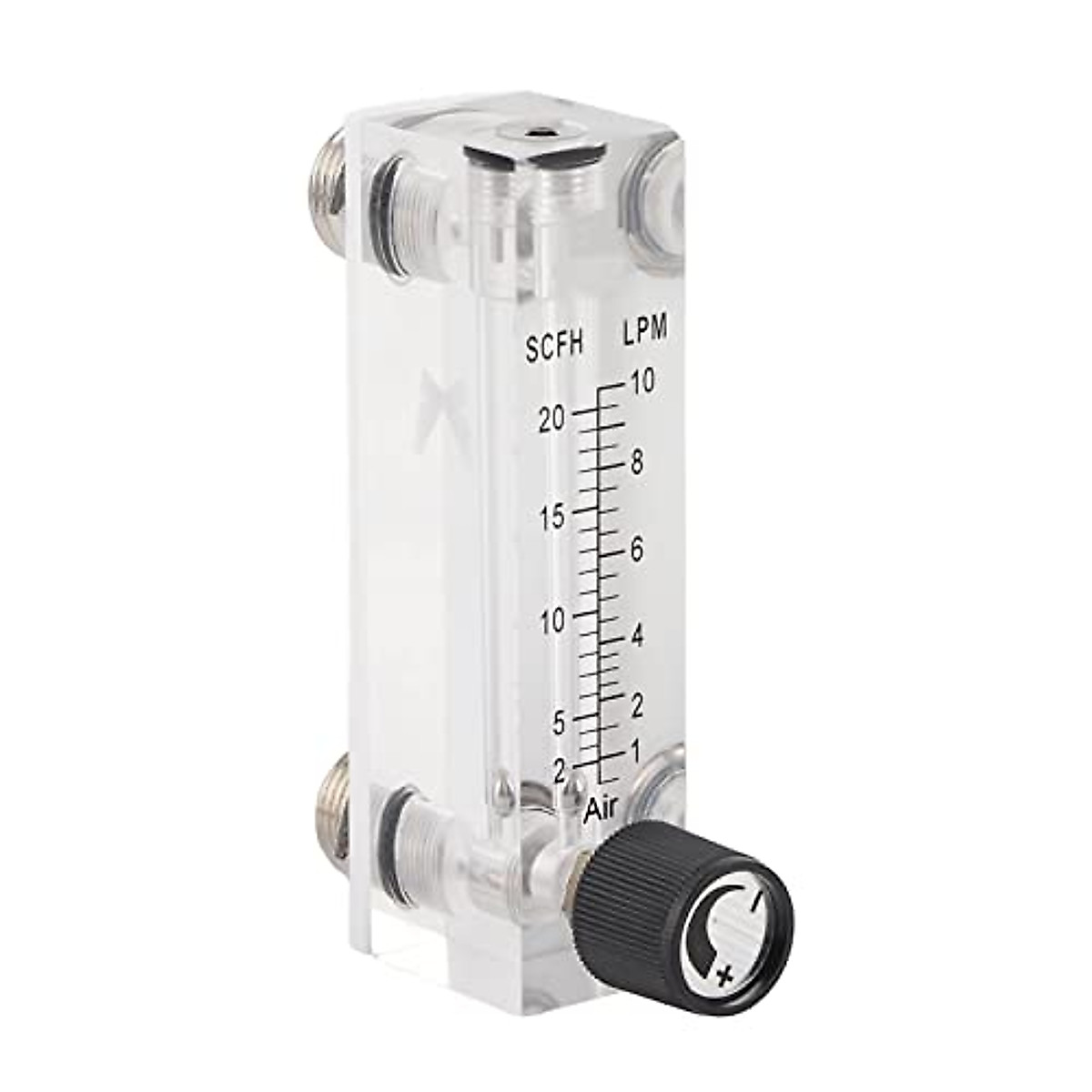 2pcs Acrylic PMMA Adjustable Panel Type Gas Flowmeter 1~10LPM, 1/4' M18*1.5, Panel Gas Meter, for Adjusting Gas