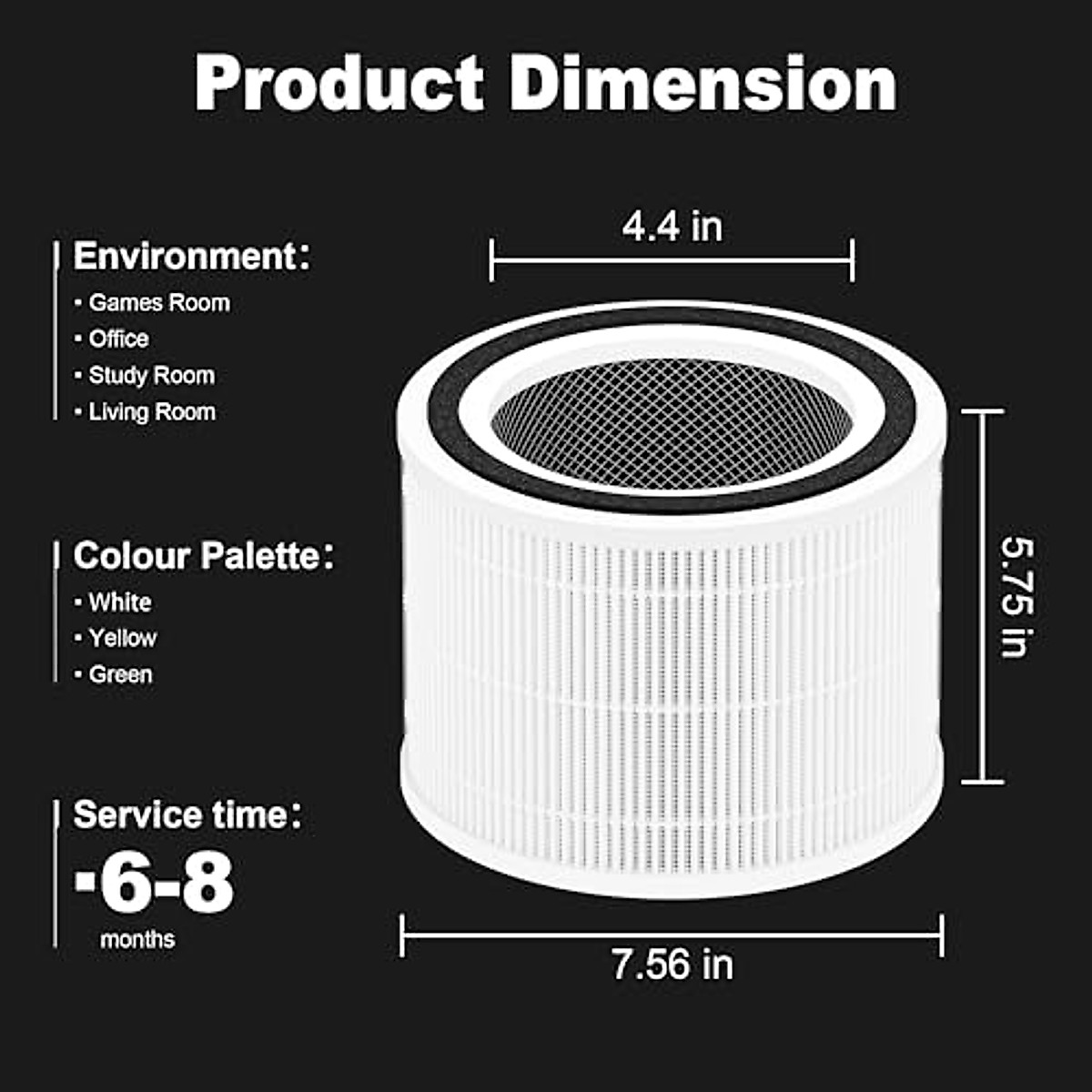 240 True HEPA 14 Replacement Filter Compatible with Puroair 240, 3-in-1 True HEPA Filter Replacement, Grade True HP-14 with Activated Carbon Filter, 2 Pack, White