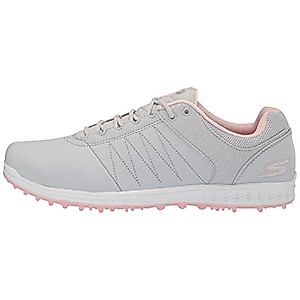 Skechers womens Pivot Spikeless Golf Shoe, Light Gray/Pink, 8.5 US