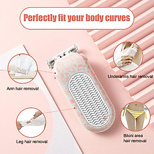 Domon Dolly Razors for Women, Premium Womens Razor for Shaving 6 Refills 3 Blades, Razor Blades with Vitamin E and Aloe Vera Lubricating Strip, Choco Teddy