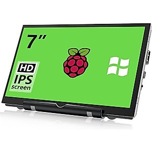 HAMTYSAN Raspberry Pi Screen, 7 Inch Portable Monitor External Display 800x480 IPS Screen Small HDMI Monitor for Raspberry Pi 400/4/3/2/Zero/B/B+ Jetson Nano Win11/10/8/7 (Non-Touch)