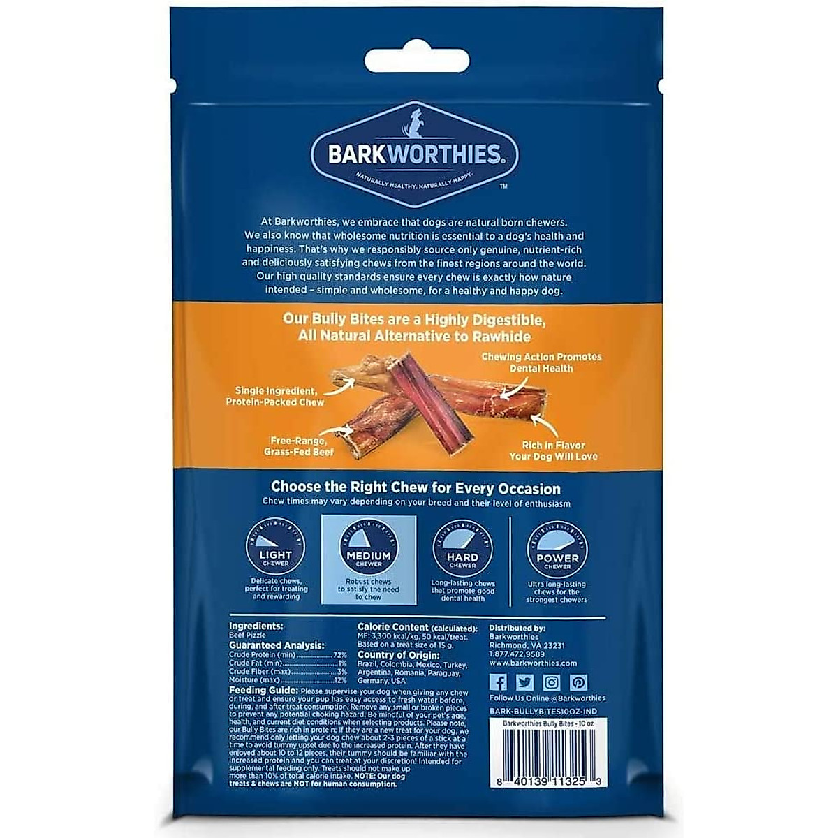 Barkworthies Bully Stick Bites - 2 Pack Protein Rich All Natural Dog Treats for Small to Large Dog Breeds - Grain Free, Rawhide Free, Long Lasting Dog Chews & Dog Training Dental Chews with E-Book