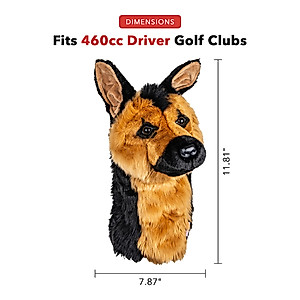 Daphne's Headcovers German Shepherd Driver Headcover | Premium Driver Headcovers | Funny Golf Club Covers | Stylish Protection for Your Clubs | Men's Golf Gear | Driver Headcover for Men and Women