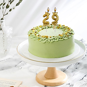 AOOLADA 29th 92nd Birthday Candles, Gold 92 29 Year Old Cake Topper Number Birthday Candles, Happy Birthday Party Decorations Gifts for Women Men