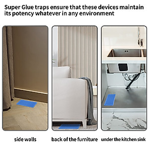 LULUCATCH Mouse Traps 2 Pack, Humane Mouse Trap, Live Catch Release with Super Glue Traps 6 Pack for Mice & Snakes, Larger, Heavier Sticky Traps with Non-Toxic Glue.