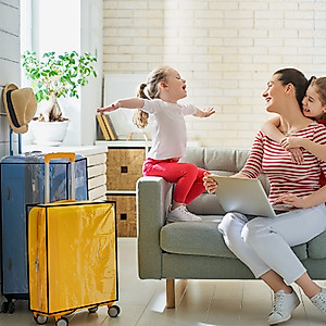 Jexine 4 Pcs Clear PVC Suitcase Cover Protectors 4 Sizes Transparent Travel Luggage Protector Thicken Luggage Cover 18/20/ 24/28 Inches Suitcase Covers for Luggage