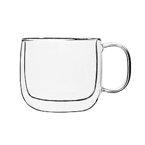 Safdie & Co. 2 PCS Set Insulated, Cappuccino Cups,Glass Coffee Mug, 475ml, Transparent
