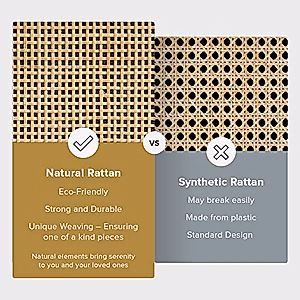 mopio Haylee Farmhouse Rattan Study Desk with Adjustable Shelf Storage Space