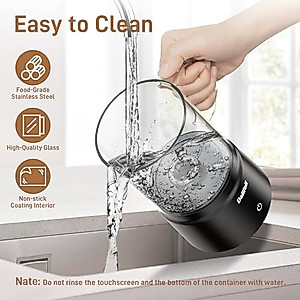Dallfoll Milk Frother, 4-in-1 Milk Frother and Steamer Electric, Visualized Glass Design, 13.5oz/400ml Hot and Cold Milk Foam Maker for Coffee, Latte, Cappuccino Silent Operation, Automatic off