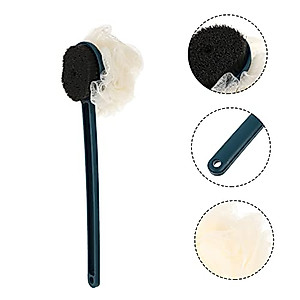 Beavorty Bath Ball Bath Brush Bath Cleaner Brush Bath Scrubber Bath Loofah Body Exfoliating Brush Back Scrubber for Shower Bath Body Brush Bathroom Brush Two-in-one Scrub Bath Tool Back Pad