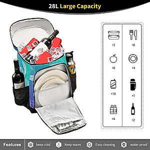 ALAZA Underwater Sea Turtle Seaweed Print Lunch Bag For Women Men,Reusable Portable Insulated Cooler Backpack With Adjustable Strap,Leak Proof Durable Lunch Box Backpack For Work Travel Beach Camping