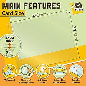 Thermal Laminating Pouches, Matte Finish, 2.6 x 3.9 Inches, 5 Mil Thick, 50 Pack of Business Card Laminating Pouches, Suited for Laminating Sheets Business Card Size 2 x 3.5