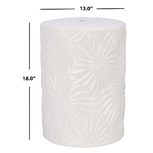 Safavieh Home Collection Kesha Ivory Ceramic Decorative Garden Stool ACS5211A