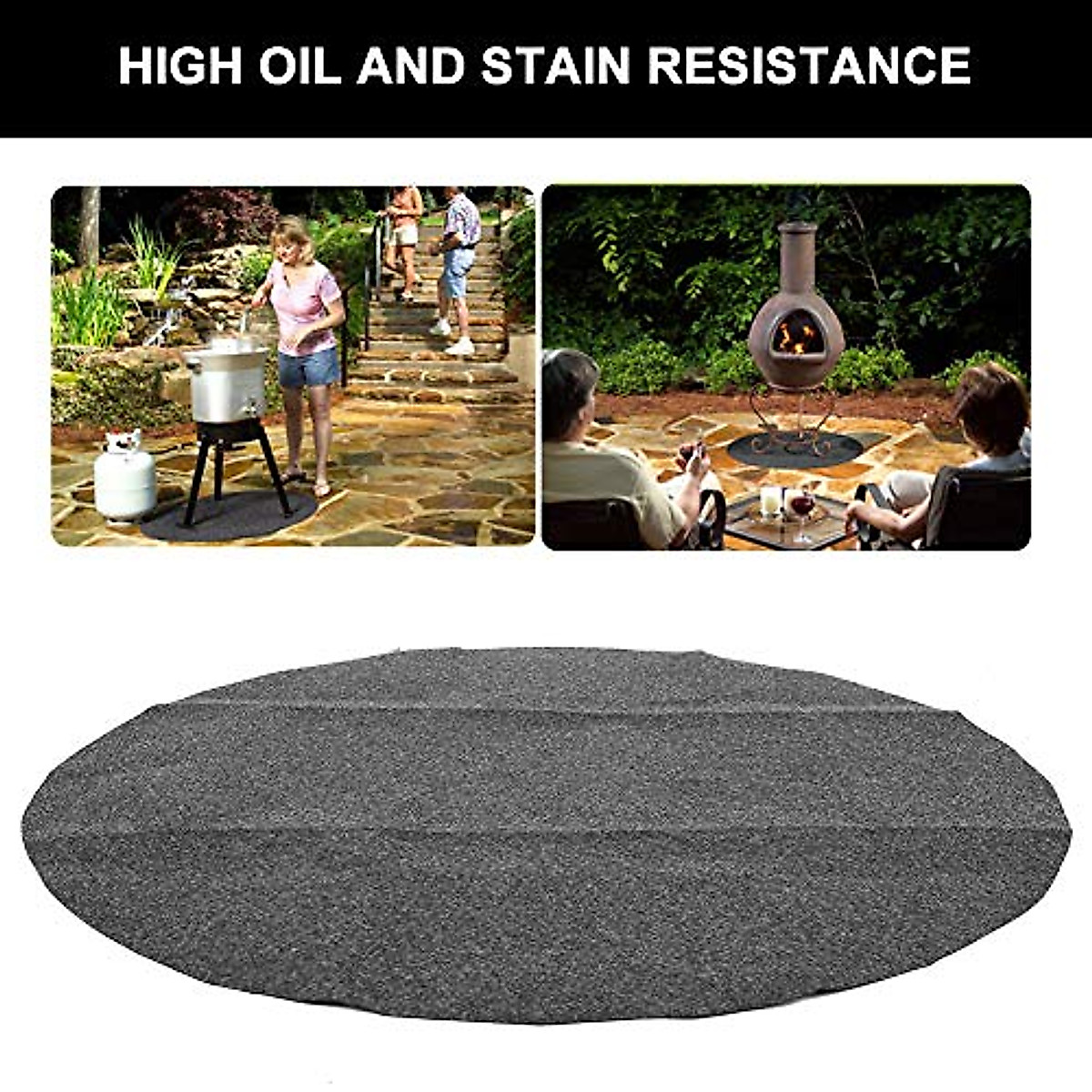 Grill Mat,BBQ Grill Mat,36inch Round Shape Barbecue Mat,Oil Resistant BBQ Floor Protective Mat,for Home Party Use for Under BBQ, Absorbent Oil Pad Protector, Grill Mat,BBQ Grill Mat,36inch Round