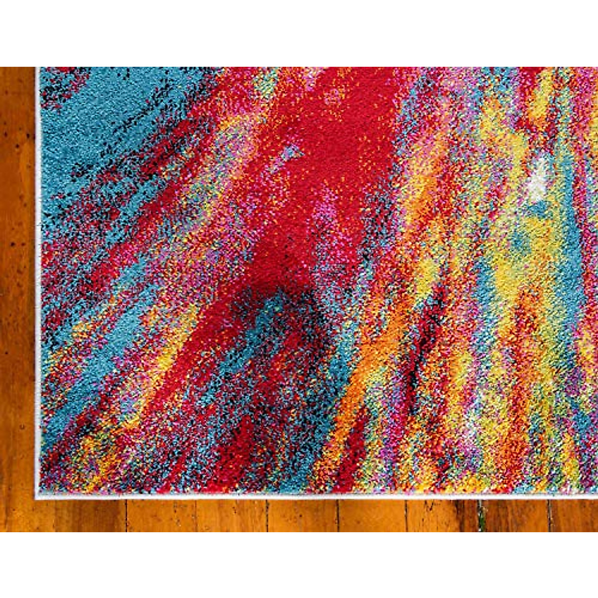 Unique Loom Lyon Collection Modern Abstract Tie-Dye Fireworks Area Rug, 5 x 8 Feet, Multi/Blue