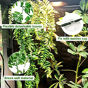 Hamiledyi Reptile Corner Branch Climbing Terrarium Plant Decoration Fake Vines Hanging with Suction Cup for Snakes Amphibian Bearded Dragons Lizards Frogs Geckos Tank Habitat Decor (2 PCS)
