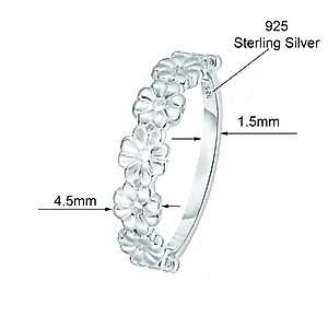 Savlano 925 Sterling Silver Daisy Flower Stackable Ring Band for Women - Made in Italy Comes With a Gift Box (9)