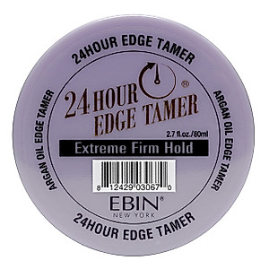 EBIN NEW YORK 24 Hour Edge Tamer - Extreme Firm Hold (2.7oz/ 80ml) - No Flaking, White Residue, Shine and Smooth texture with Argan Oil and Castor Oil