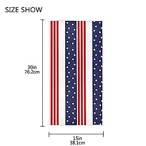 senya Soft Hand Towels for American Independence Day, USA Flag with Stripes Stars July 4th Patriotic Towels Highly Absorbent Hand Towels for Bathroom