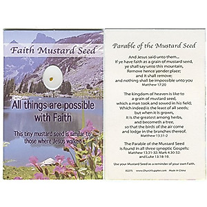 Faith Mustard Seed Wallet Cards with Mustard Seed (Pack of 12)