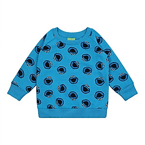 Sesame Street Elmo and Cookie Monster Boys Long Sleeve Shirt and Pants Set for Infant and Toddler