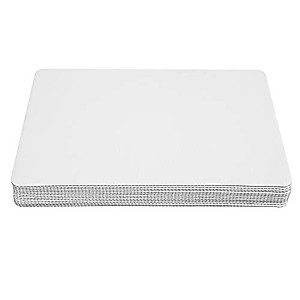ONE MORE White Quarter Cake Sheet 13.75” x 9.75” Cake Board Sturdy Rectangle Greaseproof Pad Full 15 Pk Boards (15, White)