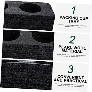 4 Pcs Milk Tea Cup Holder 2 Cups Foam Take Out Cup Holder Foam Bottle Holder Door Dash Supplies Small Baskets for Organizing Cup Holder Tray Insulation Pearl Cotton Beer re-usable