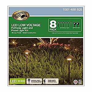 Hampton Bay Low-Voltage LED Bronze Outdoor Light Kit (8-Pack), 22.38"H x 3.5"D x 5"W