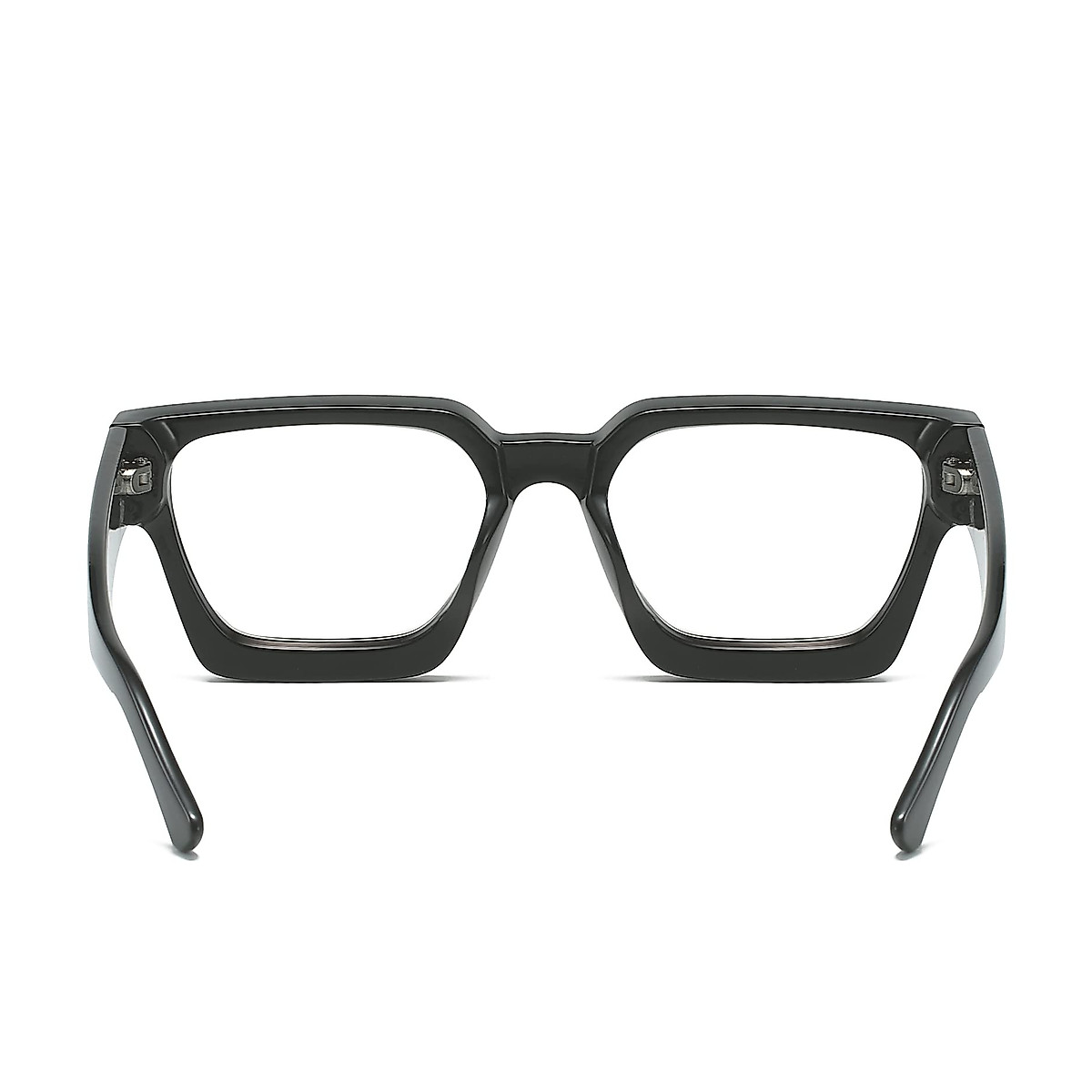 EYLRIM Thick Square Frame Blue Light Glasses for Women Men Non Prescription Computer Eyeglasses(01 Black)