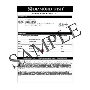 Diamond Wish 1/2 Carat Lab Grown Diamond Round Stud Earrings for Women in 14k White Gold (E-F, VS1-VS2, 0.50 cttw) 3-Prong Martini Setting Screw Back