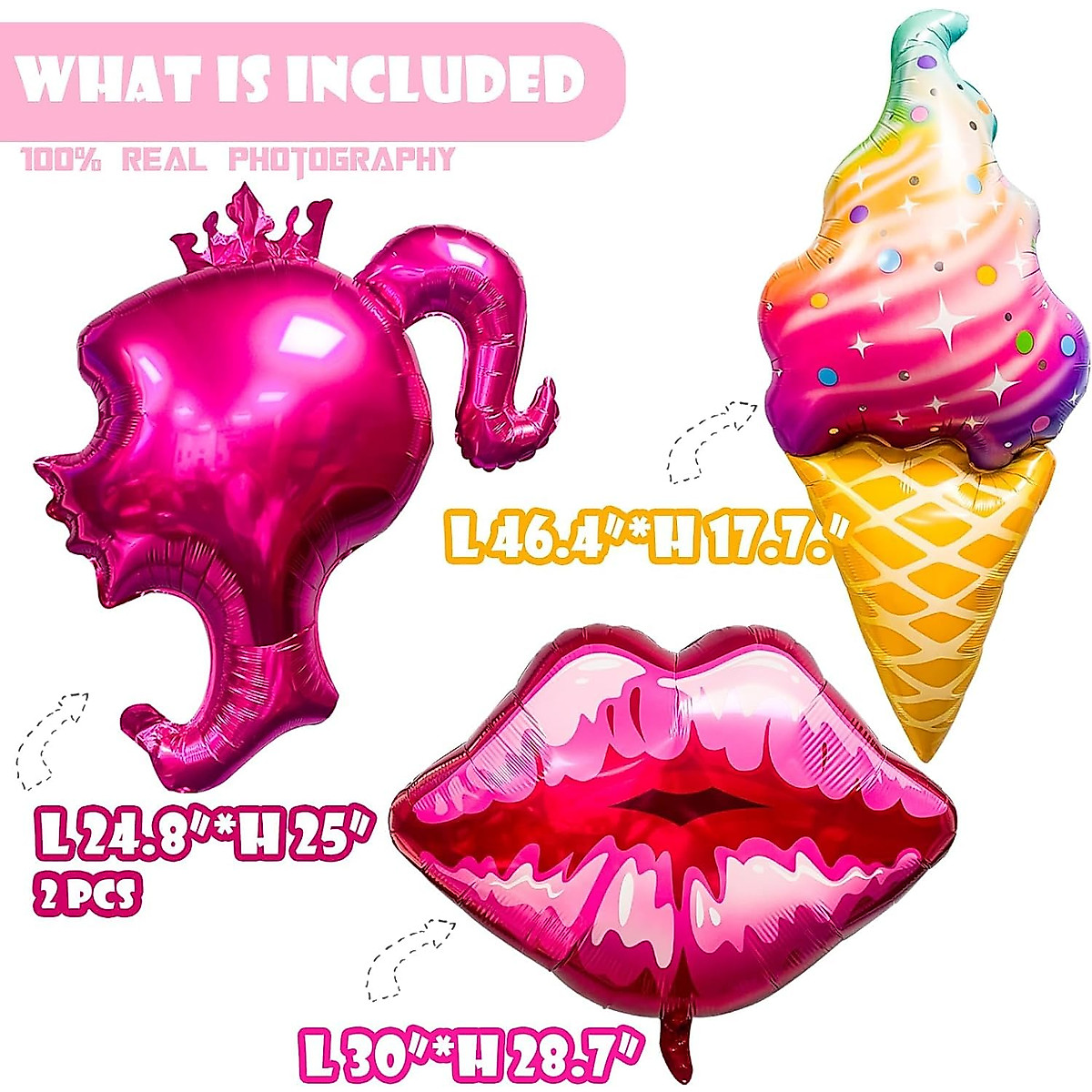 130Pcs Hot Pink Girls Balloons Garland Arch Kit Birthday Party Supplies, Pink Princess Party Theme Decoration, Suitable for Barbie Theme Party Girls Birthday Balloon Set