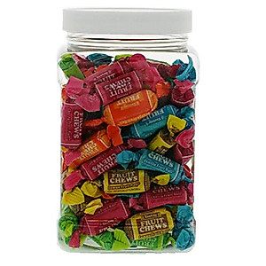 Tootsie Roll Midgies Assorted (Medium) Size 1.5LB - Original Individually Wrapped Assorted Flavor Tootsie Rolls in 48 FL OZ Gift Ready Reusable Square Jar