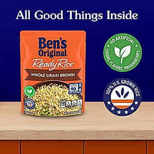 BEN'S ORIGINAL Ready Rice Whole Grain Brown Rice, Easy Dinner Side, 8.8 OZ Pouch (Pack of 12)