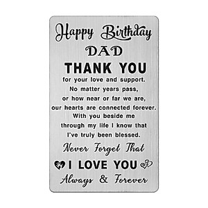 ABNTY Daddy Birthday Card, Birthday Gift for Dad Father, Metal Engraved Birthday Card for Dad