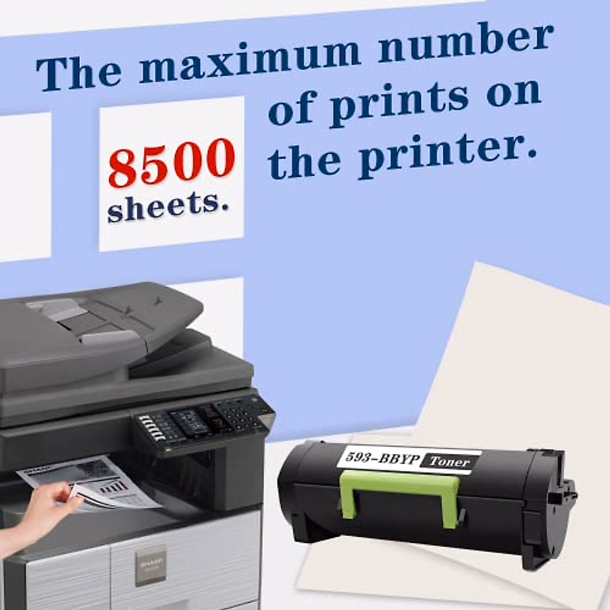 2-Pack 593-BBYP Toner Cartridge Replacement for DELL 593-BBYP S2830 S2830dn Printer.