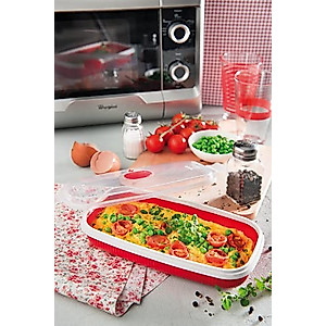 Snips Microwave Cookware Egg Poacher and Omelet Maker, Red