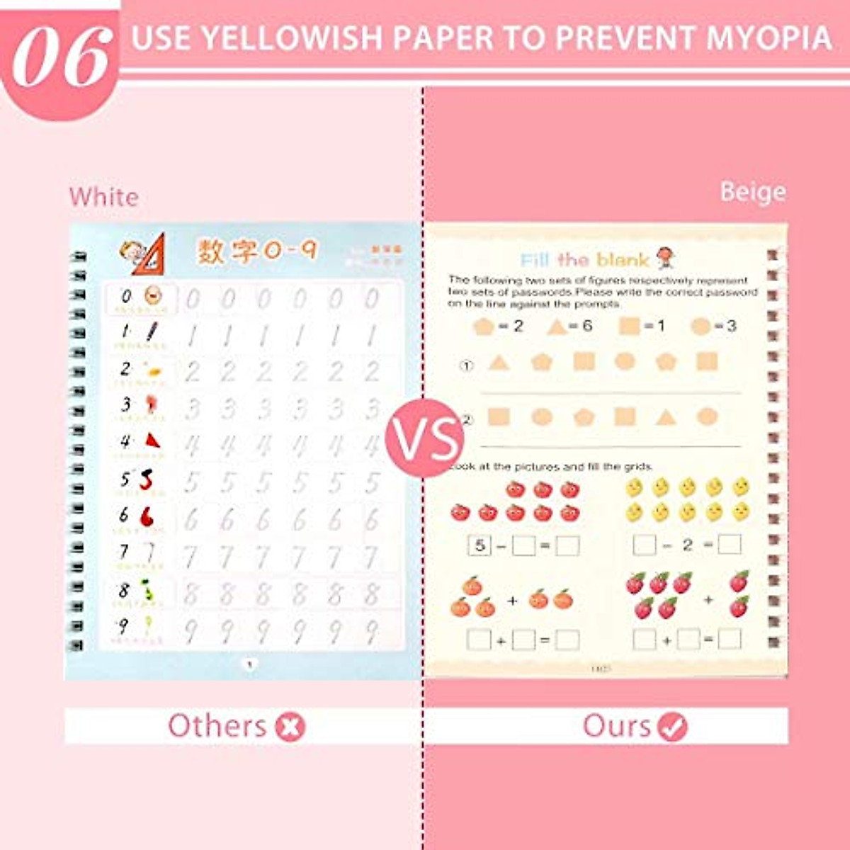 Sank Magic Reusable Practice Copybook for Kids - The Print Handwiriting Workbook-Writing Practice Book for Children (Four Books with Pen）